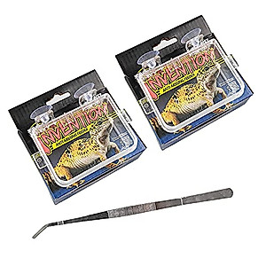 Moduoduo Chameleon Bowl and a Reptile Feeding Tongs 2pcs Feeder and Water Cups with Suction for Iguana Lizard Gecko Worm
