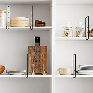 Sunexinlo Shelf Dividers,12 pcs Black Wire Shelf Wood Closet Organizers and Storage for Bedroom