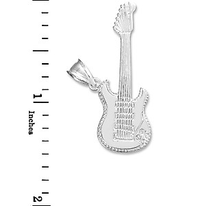 925 Sterling Silver Music Charm Electric Guitar Pendant