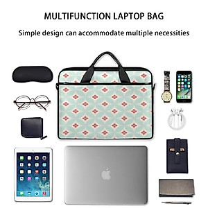 Round Flower Laptop Computer Bag Waterproof Shoulder Messenger Bag 13-15 inch Durable Laptop Tote Bag with Shoulder Strap Handle Lightweight Crossbody Briefcase