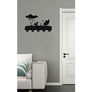 Hakuna Matata Wood Key Holder, Batman Key Rack, Sweet Home Hook Hanger and Multiple Personalized Design Key Rack for Home, Entryway, Living Room, Bathroom, Kitchen (Hakuna Matata)