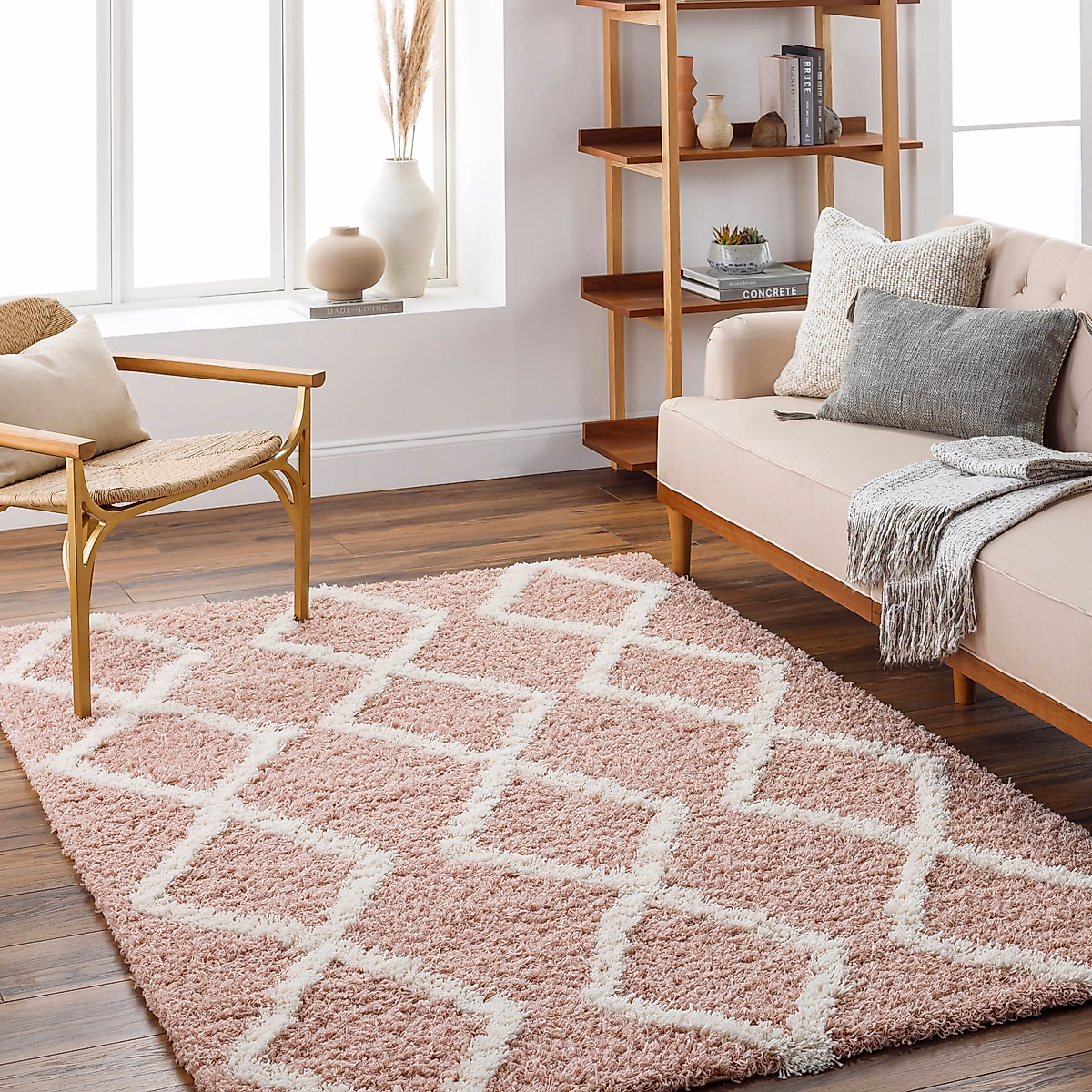 Livabliss Urban Shag Global Area Rug, 7'10" x 10'2", Dusty Pink, (8' x 10')