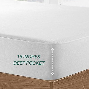 The Bishop Cotton Cal King Sheet Set, 100% Egyptian Cotton California King Size Sheets Set 800 Thread Count, 4 Piece Set 16 Inch Deep Pocket Sheet and Pillowcase Set for Home & Hotel - White