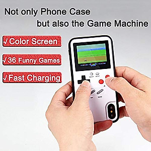 DokFin Shockproof Retro 3D Gameboy Silicone Cover with 36 Classic Games, Colour Display for iPhone X/Xs/XR/Xmax, iPhone 8/8 Plus/7/7 Plus (White)