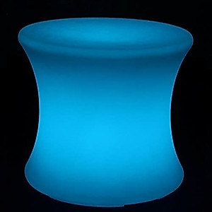 SHOWLIVEU LED Square Cube Chair 16 RGB Color Changing Light Up Rechargeable Module with Remote Waterproof Glow Table Outdoor Patio PartyCube Stool Seat Atmosphere Lamp (Charge 16.5 inch Round)