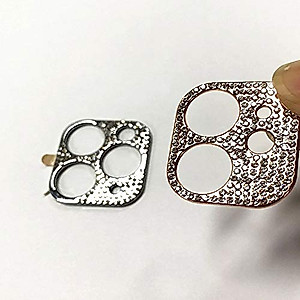 LUOWAN [2 Pack] Bling Crystal Camera Lens Protector Compatible with iPhone 11/iPhone 12 Mini, Rear Camera Cover 3D Bling Diamond Lens Cover(Silver)