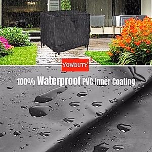 YOWDUTY Propane Fire Pit Cover Square 30 Inch, Waterproof Heavy Duty 600D Gas Fire Pit Table Cover 30 x 30 x 25 Inch, Fit 28-30 Inch Firepit Table, All-weather Protection For Patio Fire Table