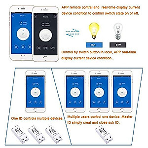 Sonoff WiFi Switch Pack of 6 Wireless Remote Control Electrical for Household Appliances Compatible with Alexa DIY Your Home via Iphone Android App
