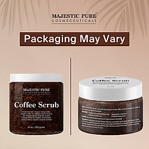 MAJESTIC PURE Coco Rose Scrub - With Biotin, Collagen, Stem Cell & Coconut Oil - Exfolaiting Body Scrub - Skin Moisturizer, Pore Cleanser & Body Exfoliator - Natural Skin Care for Men & Women - 10 oz