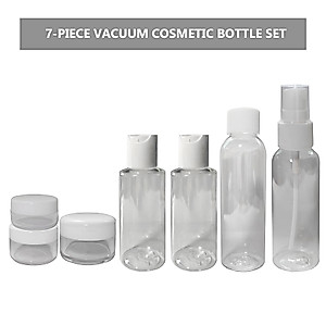 Soft 'N Style Empty Travel Size Bottles Set Plastic Travel Size Empty Bottles, Set of 7 Refillable Cosmetic Container Toiletry Bottles Set or Lotion, Shampoo, Cream, Soap, TSA/Airline Approved