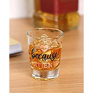 Levfla Before Patients After Patients Set Nurse Gifts 11 oz Coffee Mug 18 oz Stemless Wine Glass 2 oz Shot Glass Set for Nurse, Doctor, Dentist, Dental, Physician, Hygienist, RN (Rose Gold)