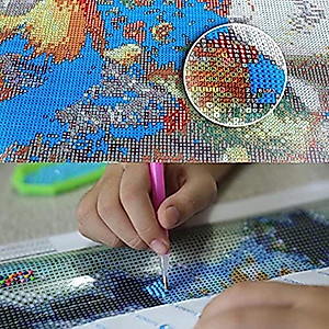 TUMOVO Angel Girl Diamond Painting DIY 5D, Numbering Kit, Crystal Rhinestone Diamond Painting Forest，Flower，Butterfly Pictures Full Moon Artwork Home Decor Adults Kid Nordics Boho Gift(12''Wx 16''H)