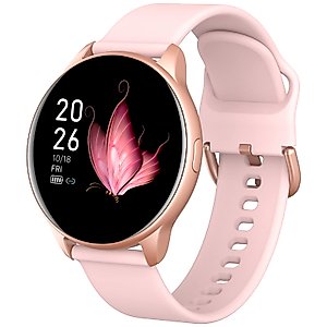 moreFit Smart Watch for Women Men, Smartwatch for Android Phones and iPhone Compatible, Waterproof Fitness Tracker Watch with Pedometer Heart Rate Monitor Sleep Tracker Call Reminder (Pink)