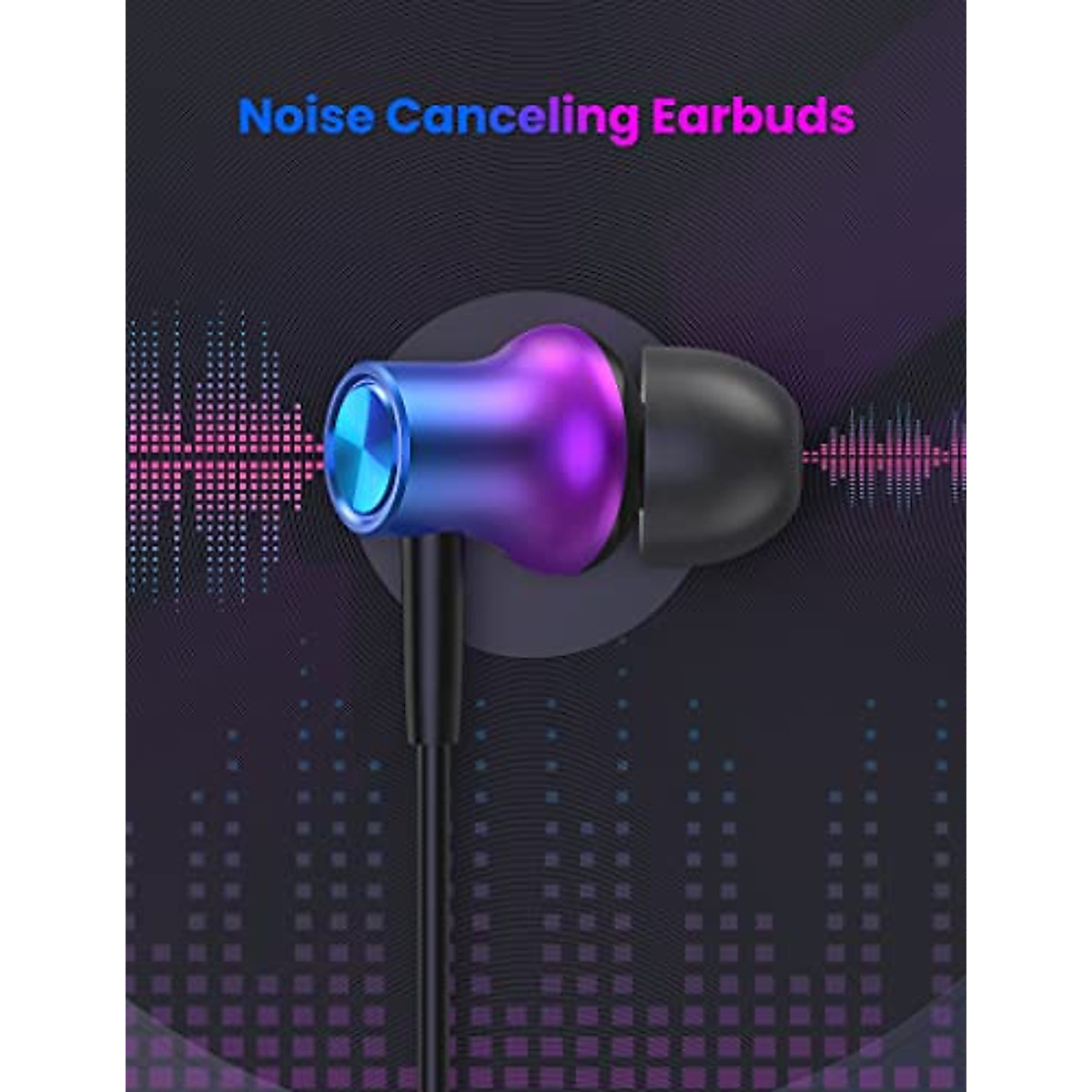 USB C Headphones Earbuds for S23 Ultra HiFi Stereo Bass Magnetic Wired Ear Buds Noise Canceling Earphones Headset with Microphone for Samsung Galaxy S22 S21 FE Google Pixel 7 Pro iPad Oneplus Purple