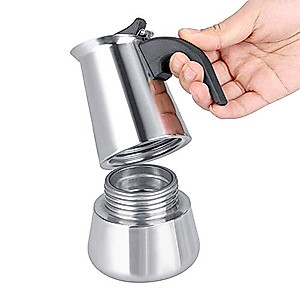 Espresso coffee maker, portable stainless steel espresso coffee maker Espresso coffee maker, classic Moka for home, office.(100ml)