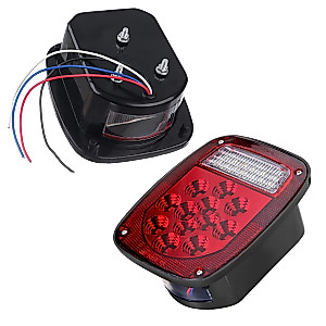 LIMICAR RV Tail Lights, 39 LED Trailer Lights, Red/White Dual Colors Stop Tail Turn Signal Backup Reverse RV Brake Lights for Jeep YJ TJ JK CJ Trailer Truck Caravan