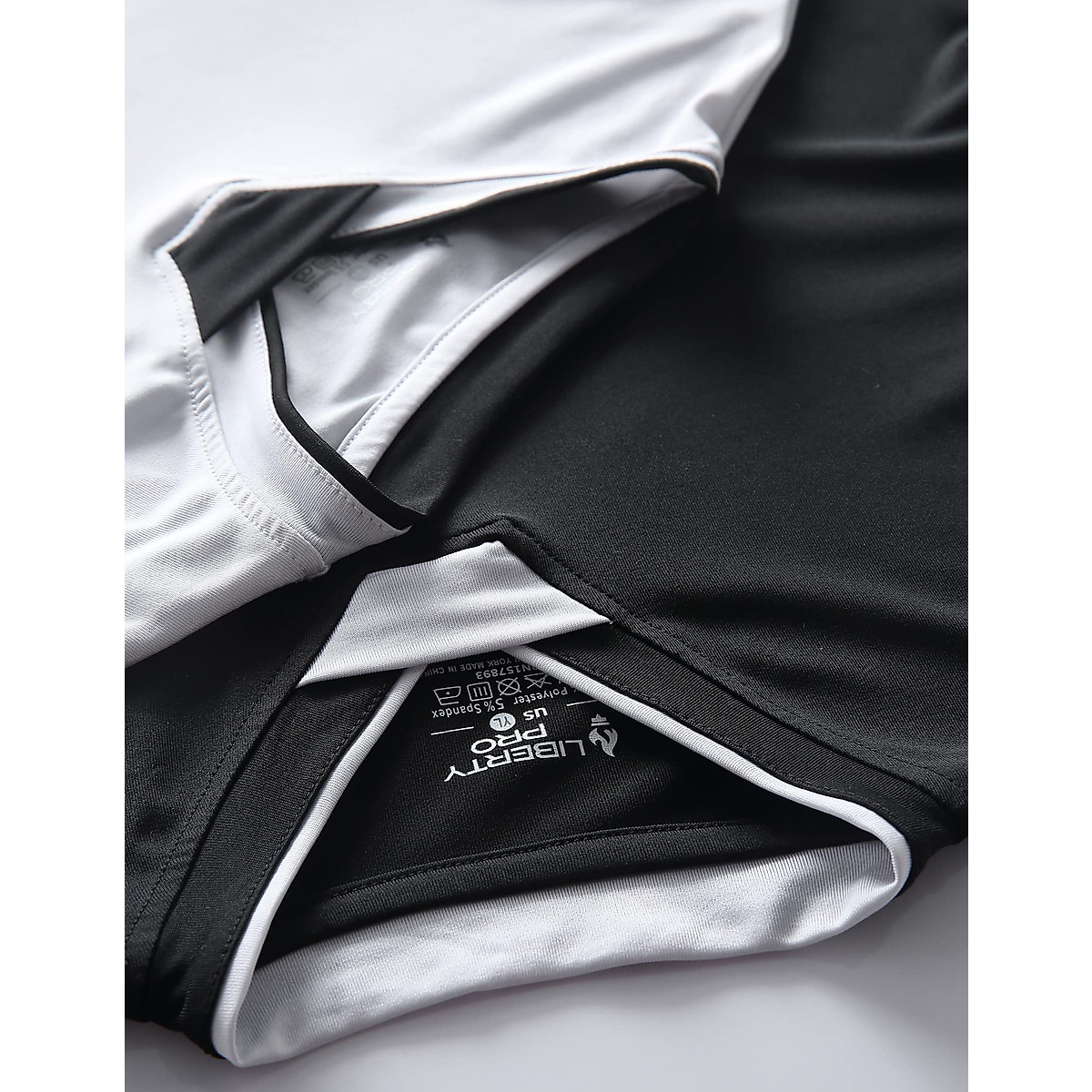 2 Pack Youth Boys' Soccer Jerseys, Black White Training Shirts for Kids, Dry Fit Athletic Performance Short Sleeve Tees (Medium)