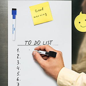 Mr. Pen- Magnetic Dry Erase Whiteboard Sheet, 17" x 11.25", Magnetic Dry Erase Board Sheet with a Set of 4 Markers, Magnetic Dry Erase Board for Fridge, Dry Erase Board Magnetic, Magnetic Whiteboard