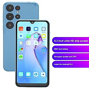 ASHATA S22 Ultra Unlocked Android Smartphone Cellphone, 6.3 inch FHD Face Unlock, 2G 3G Net Mobile Phone, WiFi BT FM GPS, Dual SIM, 1GB RAM 8GB ROM, 2MP 5MP Camera, 2800mAh, Blue (US)