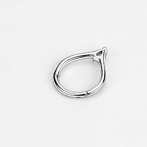 FANSING Surgical Steel Triangular Cubic Zirconia Piercing Rings 16g 8mm Teardrop Ring Hoop