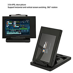 PC Sensor Panel Display, Multi System Support Custom Layout Computer Temp Monitor 3.5in IPS Screen for Office