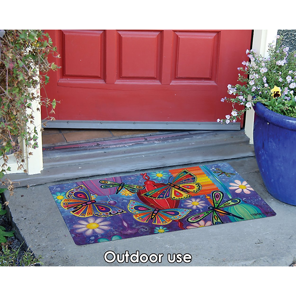 Toland Home Garden 800025 Bright Wings Summer Door Mat 18x30 Inch Butterfly Outdoor Doormat for Entryway Indoor Entrance