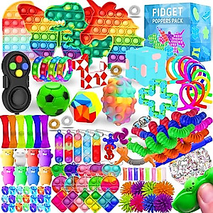 MOZACI Fidget Toys, 120 Pack Fidgets Set Stocking Stuffers for Kids Party Favors Autism Sensory Toy Bulk Adults Kids Boys Girls Teens Stress Autistic ADHD Anxiety Carnival Treasure Classroom Prizes