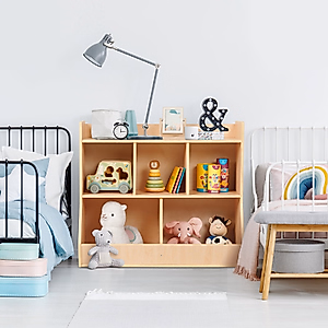 OOOK Kids Bookshelf and Toy Storage, 3-Tier Montessori Book Shelf with Large Storage Capacity, Prefect Nursery Book Shelves for Kids Rooms, Playroom, Kindergarten, School