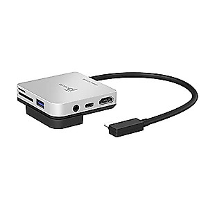 j5create iPad Pro USB C Hub- 6-in-1 Travel Dock for iPad Pro 12.9”/11”, with 4K@60Hz HDMI, USB C PD Charging 100W & Data, USB A 3.1, SD and microSD Card Reader, 3.5mm Headphone Jack (JCD612)
