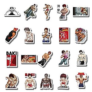 20 Pcs Stickers Pack Baki Aesthetic The Vinyl Grappler Colorful Waterproof for Water Bottle Laptop Bumper Car Bike Luggage Guitar Skateboard