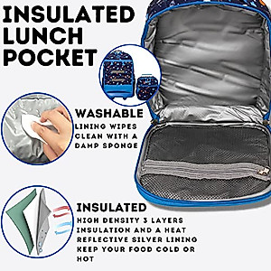 J World New York Unisex Kid's Duo Rolling Backpack with Lunch Box Set, Spaceship, One Size