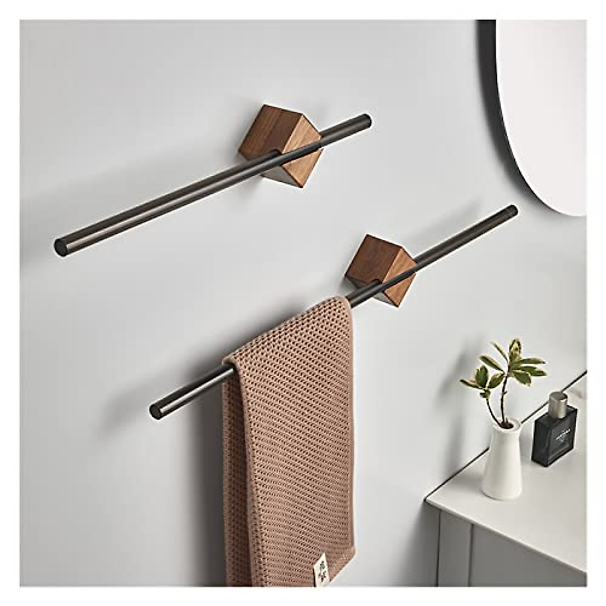 STARMS 40/50/58cm Wall Mount Storage Rack Towel Rack Towel Hanger Bath Towel Holder Wall Hanging Bathroom Kitchen Rack (Color : C 580MM)