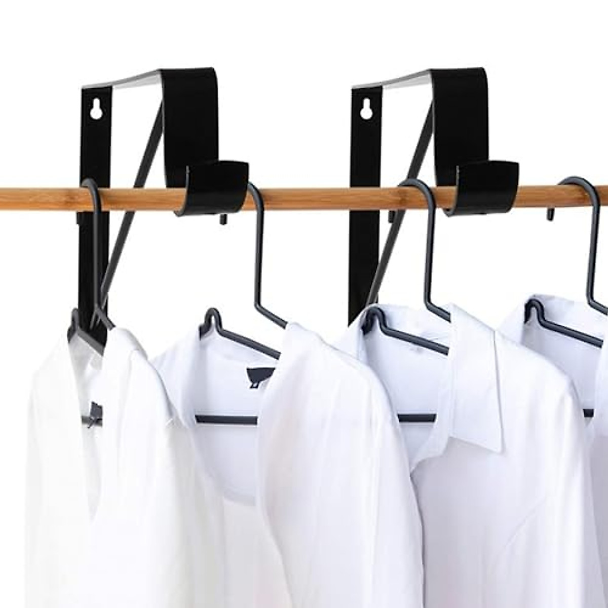 Libcflcc Tripod Shelf Storage Storage Rack Wall Storage Triangular Design Closet Rod Brackets Heavy Duty Holder Wardrobe Rod Organizer Black