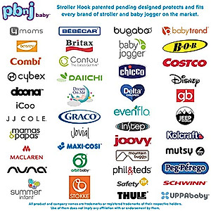 PBnJ baby Stroller Hooks for Hanging Diaper Bags - Mommy Stroller Clip and Stroller Accessories Travel Organizer Hook - for Mom Purse Shopping Grocery Bag and Accessory - (2 Pack)