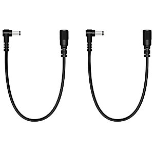 Fancasee 2 Pack 5.5mm x 2.1mm DC Power Extension Cable 90 Degree Right Angle Male to Female Plug Jack Extension Cord for IP Camera CCTV Security Camera Surveillance LED
