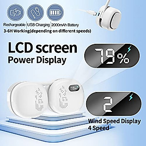 PBOX Portable Neck Fan,Foldable Bladeless Neck Fan, wearable air conditioner,Personal Fan 2000 mAh Rechargeable Battery,360° Adjustable