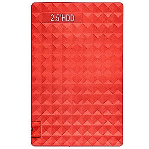 GOWENIC External Hard Drive HDD, Ultra‑Thin Portable Hard Drive SSD, Mirco USB3.0 External Hard Drive HDD Suitable for OS X/XP / Win7 / Win8 / Win10 / Linux (Red)(500GB)