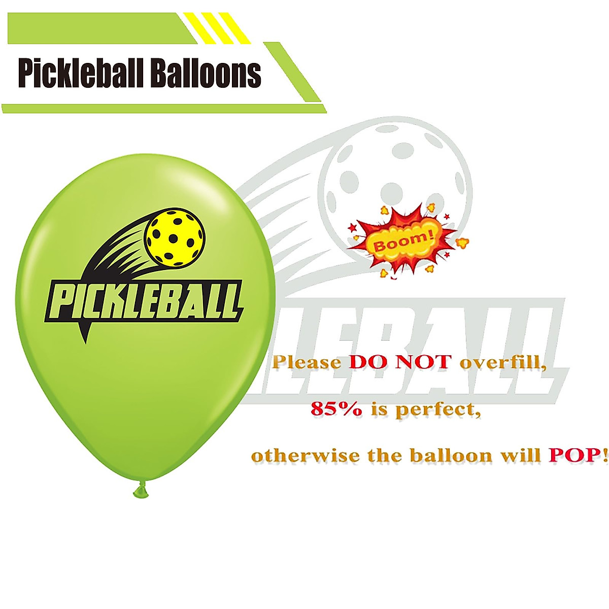 Pickleball Balloons Pack of 30 Pickleball Party Balloons for Pickleball Birthday Decorations Pickleball Party Decorations