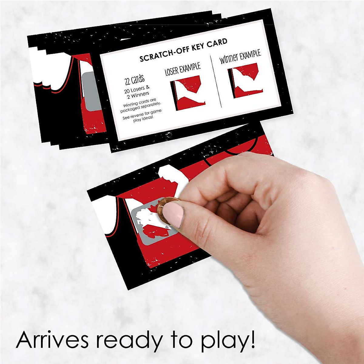 Big Dot of Happiness Own The Mat - Wrestling - Birthday Party or Wrestler Party Game Scratch Off Cards - 22 Count