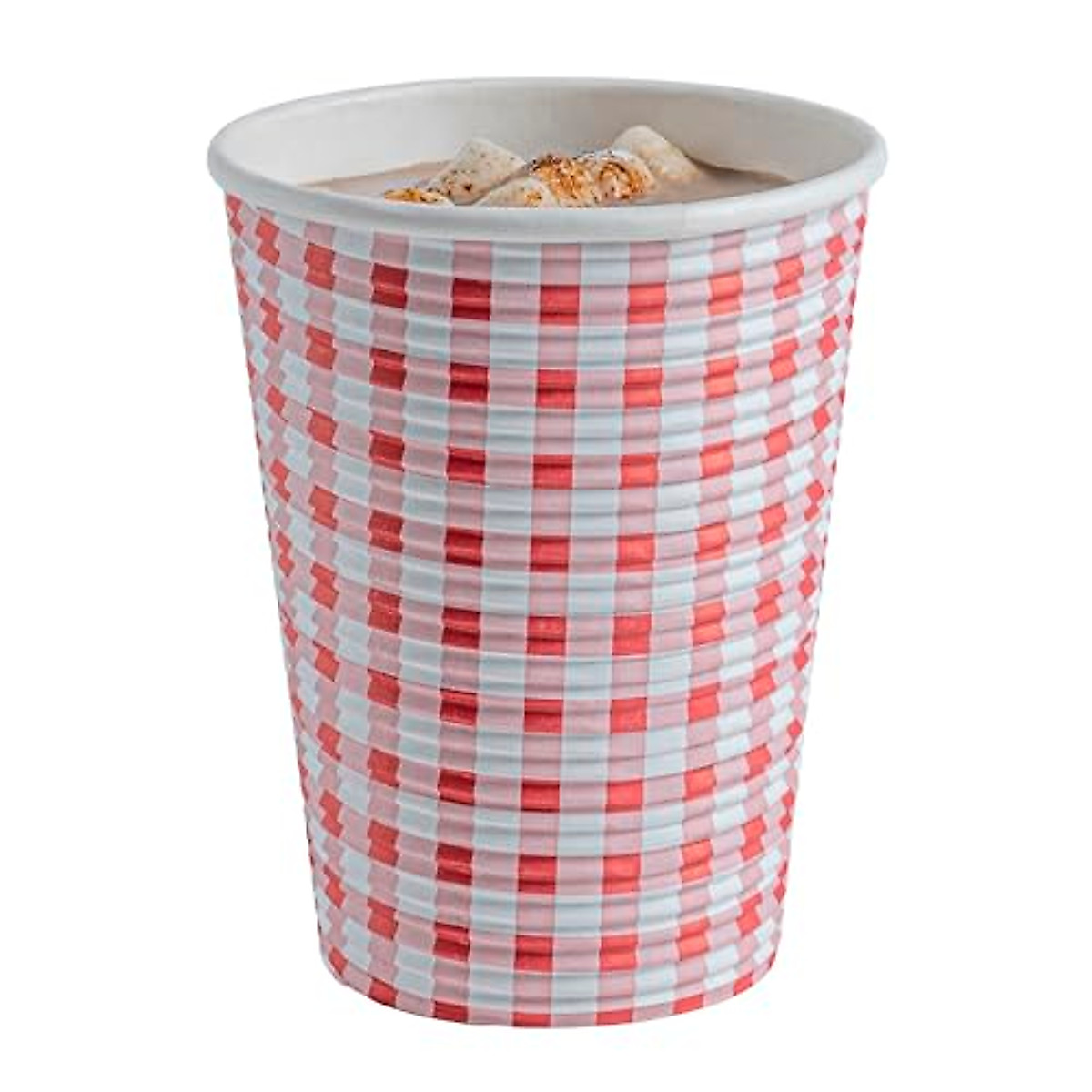 Restaurantware 12 Ounce Disposable Coffee Cups 500 Spiral Wall Hot Cups For Coffee - Lids Sold Separately Rolled Rim Paper Insulated Coffee Cups Picnic Print For Coffee Tea And More