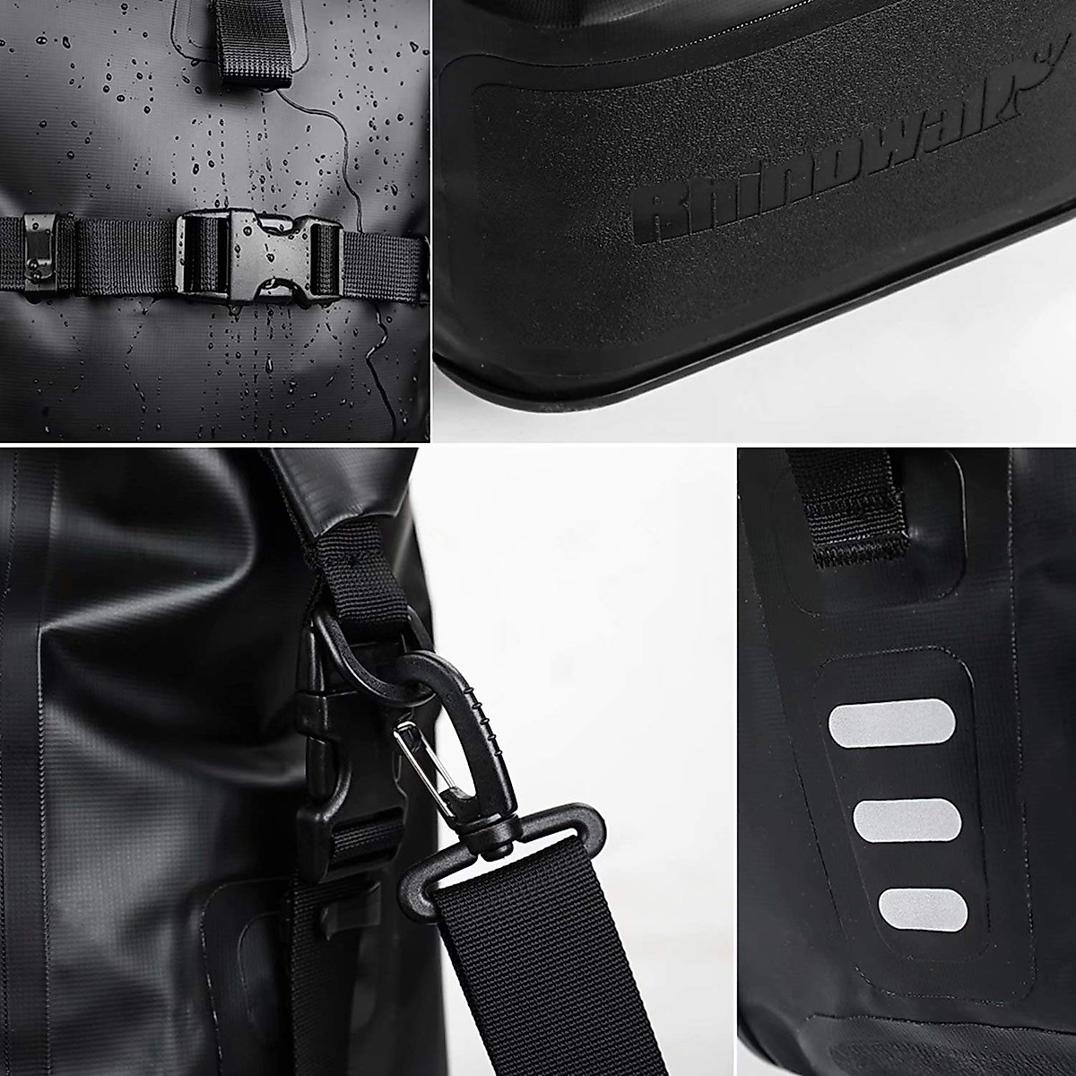 Rhinowalk 20L Bike Bag Waterproof Bicycle Pannier Rear Seat Bag for Cycling Bicycling Traveling Riding, Black