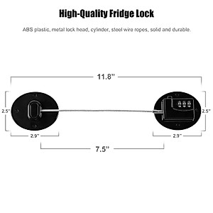 Keyless Digital Refrigerator Lock for Adults and Kids Mini Fridge Locks Combination for Cabinets Closets Drawers Window Easy Use and Install Fridge Latch Black