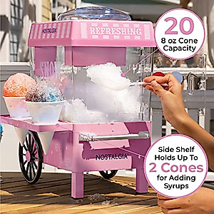 Nostalgia Vintage Countertop Snow Cone Maker Makes 20 ICY Treats Includes 2 Reusable Plastic Cups & Ice Scoop