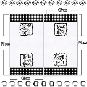 2 Pieces Buffalo Plaid Hand Towels Farmhouse Hand Towel for Bathroom Black White Bath Towels Funny Buffalo Plaid Hand Towels Bathroom Decor for Bathroom Kitchen Farmhouse Restroom (Classic Style)