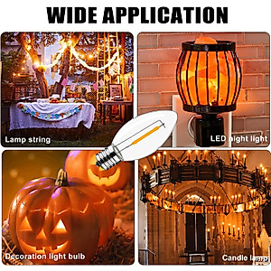 FUTIME 25Pack LED Night Light Bulbs, C7 Shatterproof Replacement Led Bulb for String Light, E12 Base Salt Lamp Bulbs, 0.6W Equivalent to 7W, Warm White 2200K, 50LM