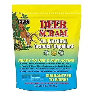 EPIC REPELLENTS 10060 Deer Scram All Natural, Animal, People and Pet Safe Granular Repellent, 6 lb, Removed Attribution