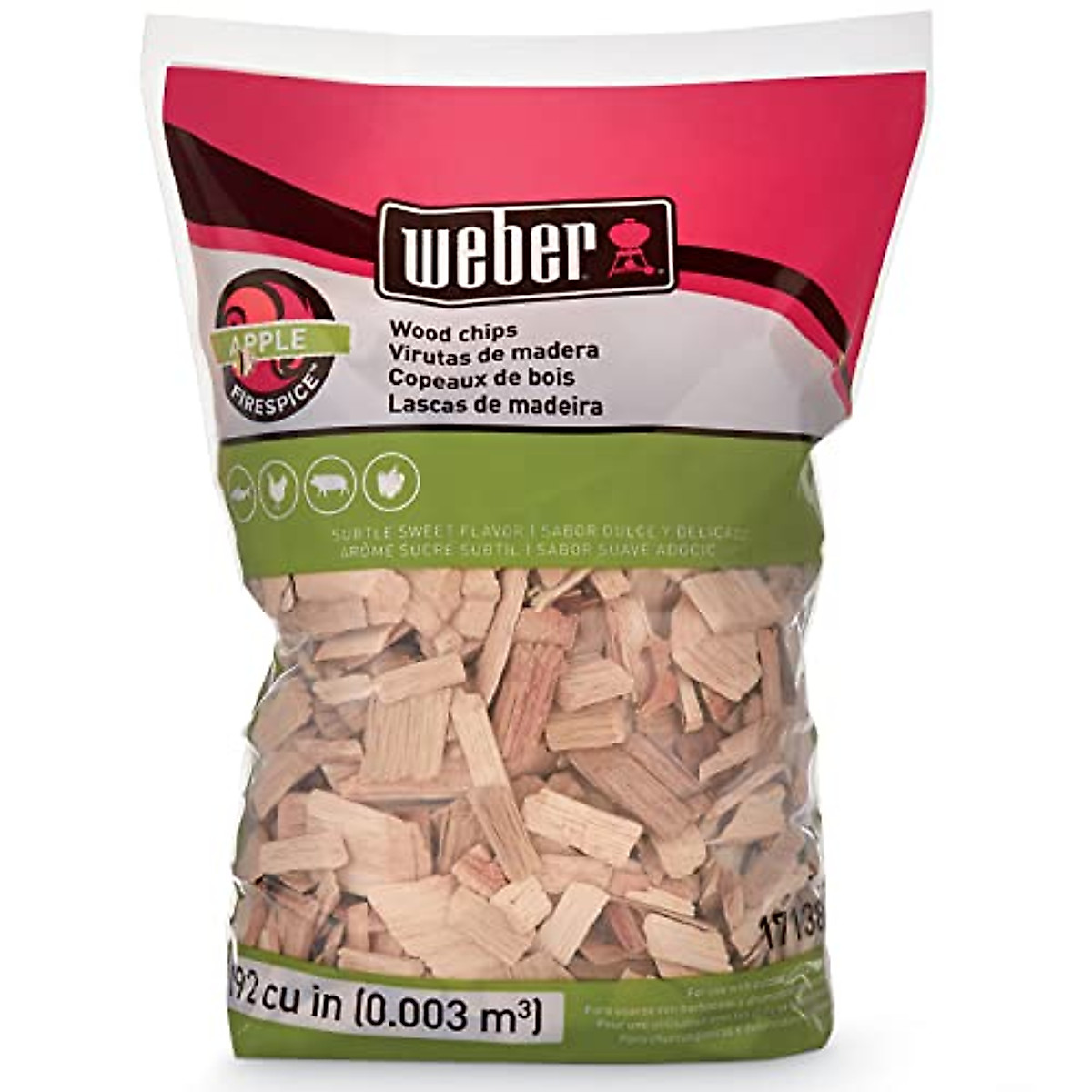 Weber Wood Cubic Meter Stephen Products 17138 Apple Chips, cubi, 192 cu. in. (0.003 m