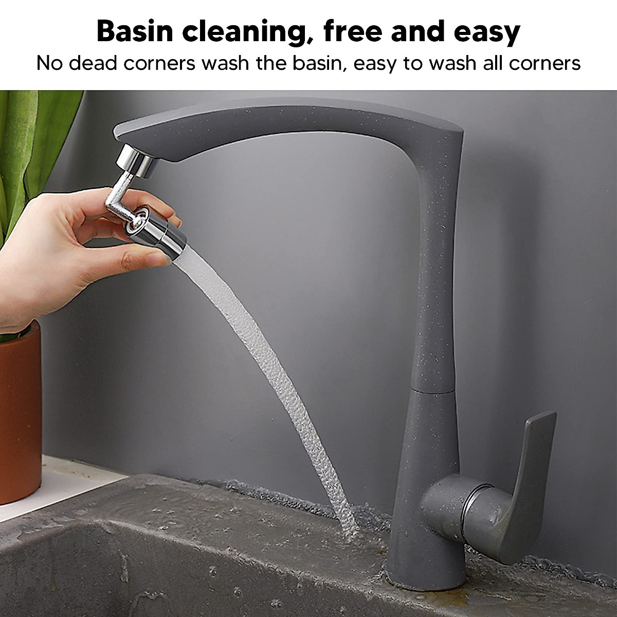 360 Degree Swivel Faucet Extender, Faucet Extender for Bathroom Sink, Splash Proof Large Angle Rotating Faucet Extender, Soft Water Discharge for Home Bathroom, Kitchen, Restaurant