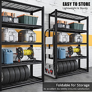 2-in-1 Hand Truck 3-Step Ladder, 250 LBS Load Capacity Folding Hand Truck Dolly with 2 Wheels, Portable Step Stool with Extra Wide Non-Slip Pedal, Multi-Use Ladder Cart for Household, Kitchen, Office