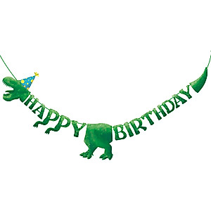Dinosaur Happy Birthday Banner - Dinosaur Birthday Party Sign Decorations for Boys Kids Dino Theme Party Supplies